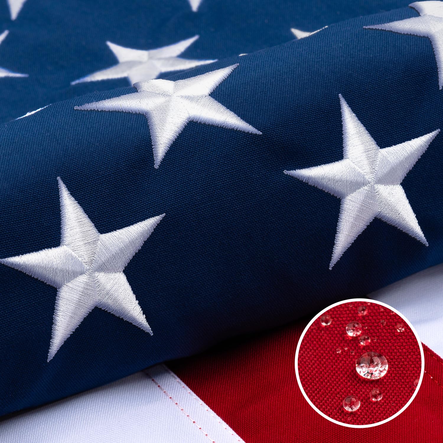 Delux Cotton American Flag 3x5 ft for Outside, Tear Resistant US Flags ...