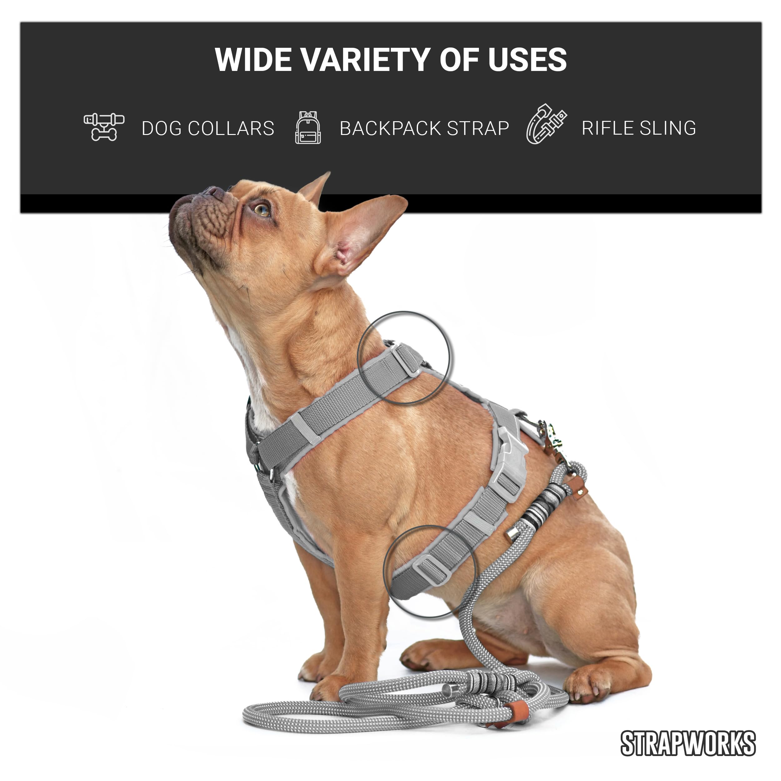 Snapklik.com : Strapworks White Plastic Tri-Glide Slide For Bag Straps