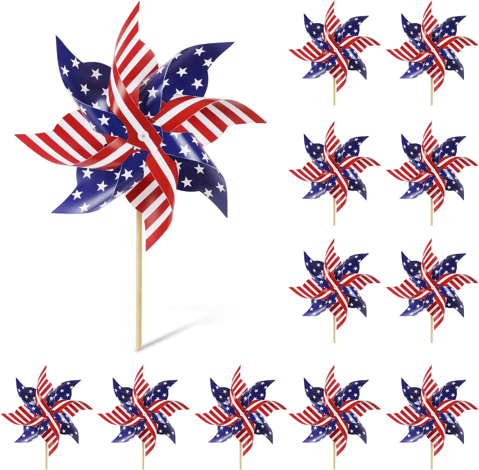 Amazon.com: Patriotic Pinwheels, 24PCS 4th of July Pinwheels, Stars and ...