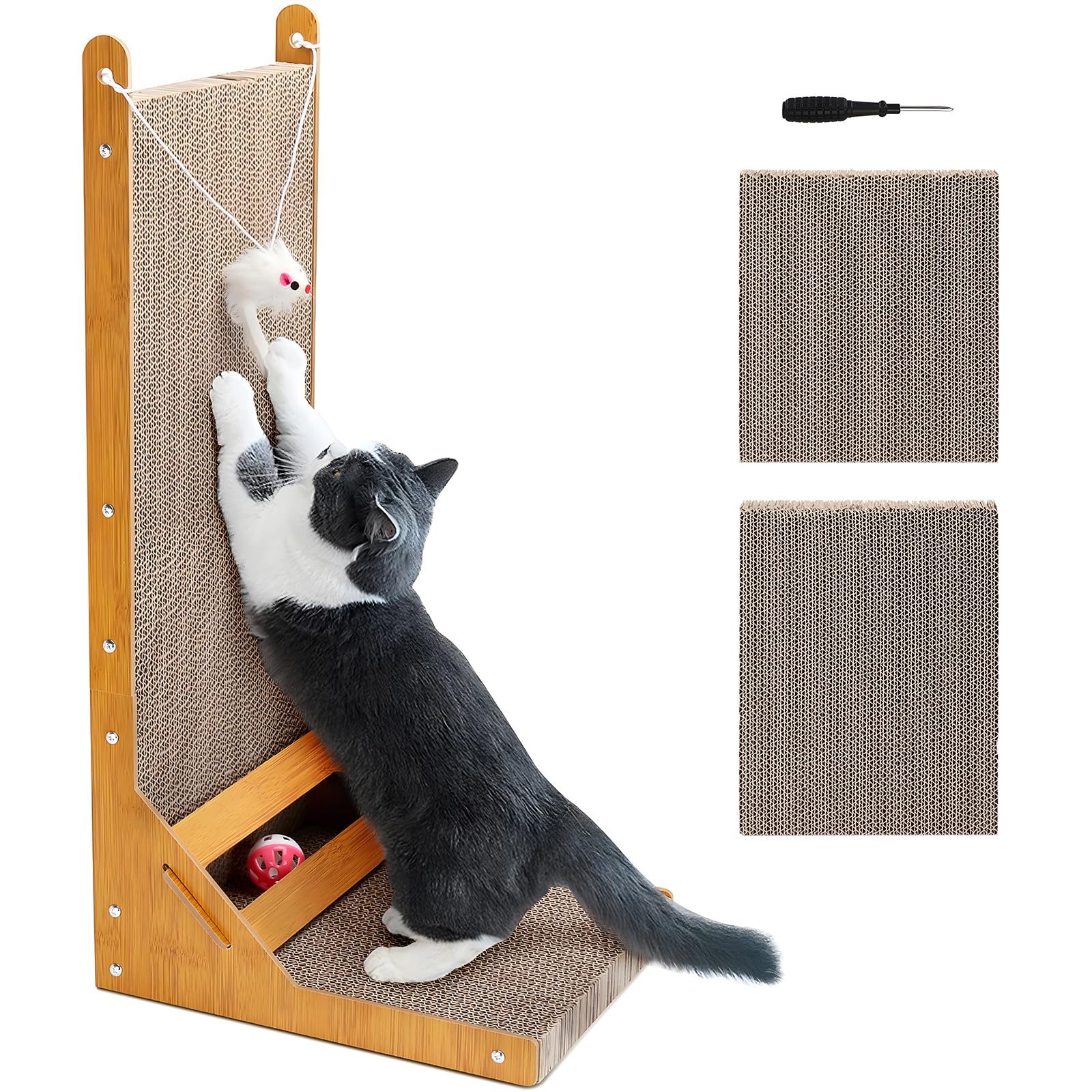 Amazon.com : Cardboard Cat Scratcher for Indoor Cats,24 Inch L-Shape ...