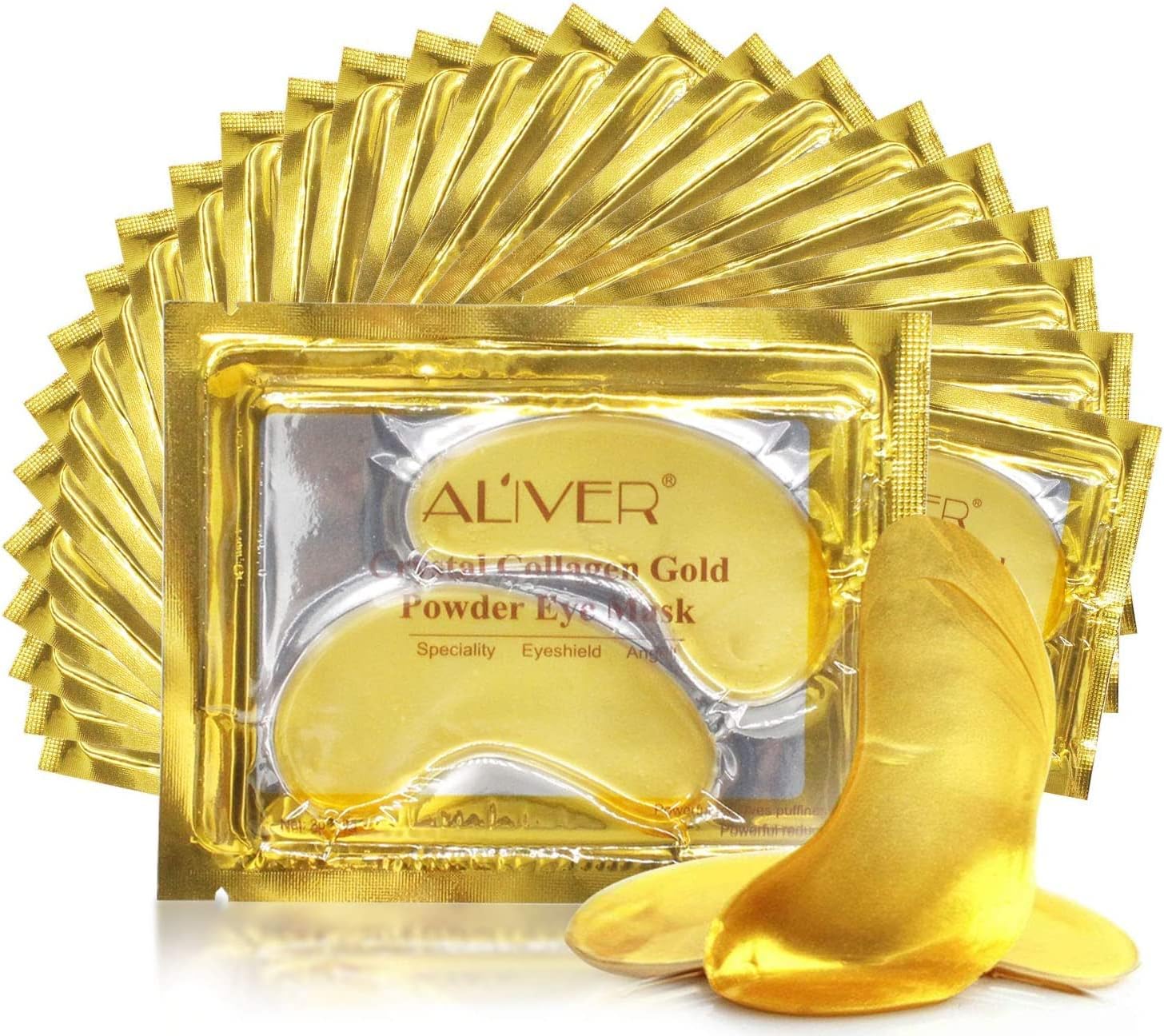 (20 Pairs)24K Gold Under Eye Treatment Masks,Crystal Gold Powder Gel ...