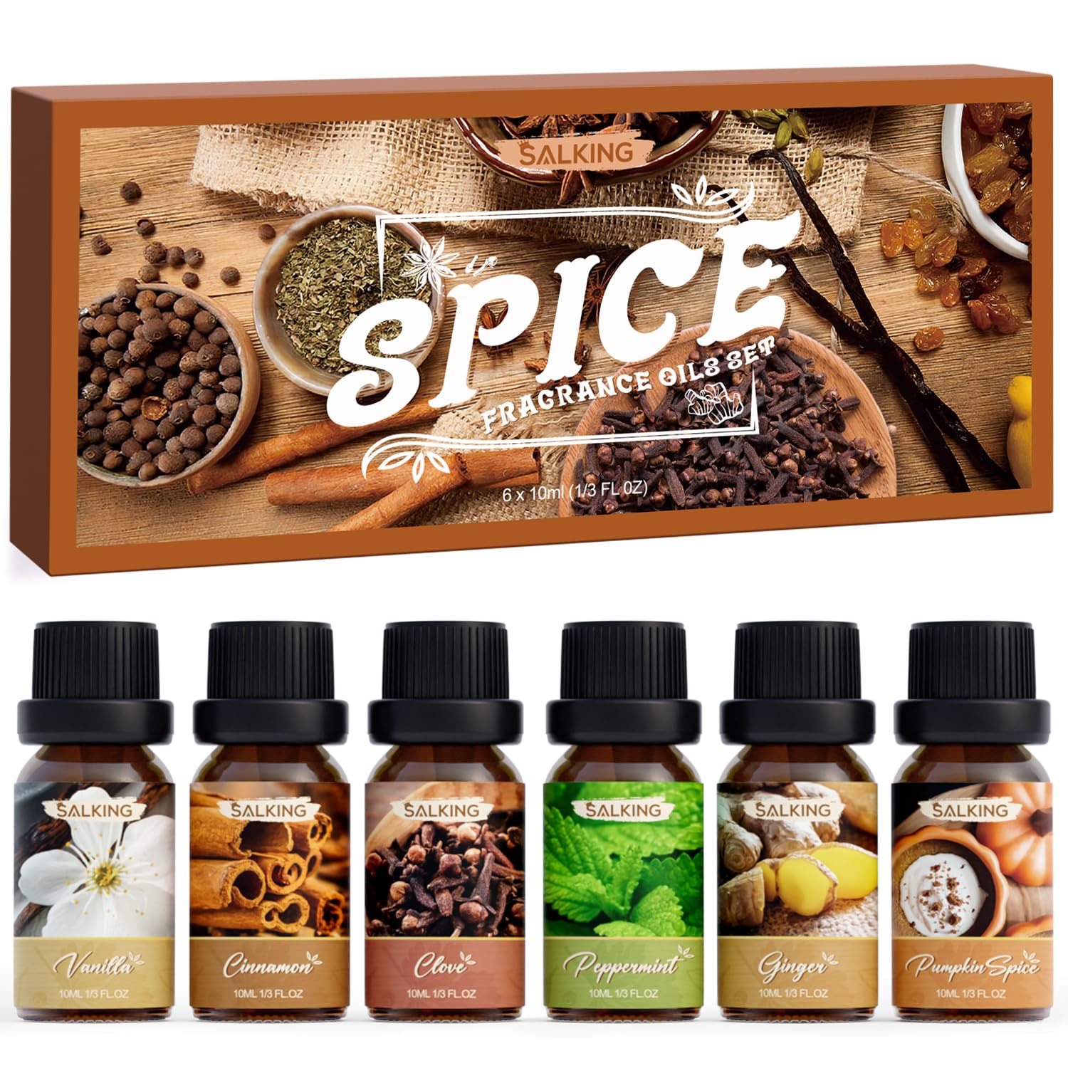 SALKING Spice Fragrance Oils, Essential Oils Gift Set, Diffuser Oils ...