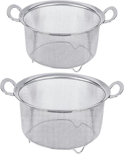 Amazon.com: Tiawudi 2 Pack Strainers for Kitchen, 18/8 Stainless Steel ...