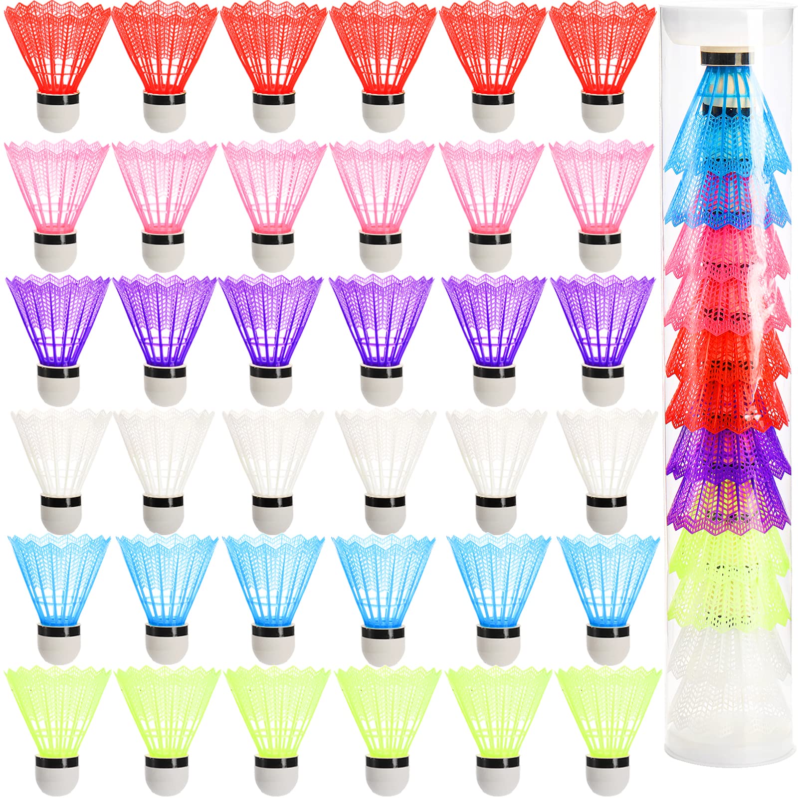 SOUJOY 48 Pack Badminton Shuttlecock, Plastic Badminton Birdie, Stable ...