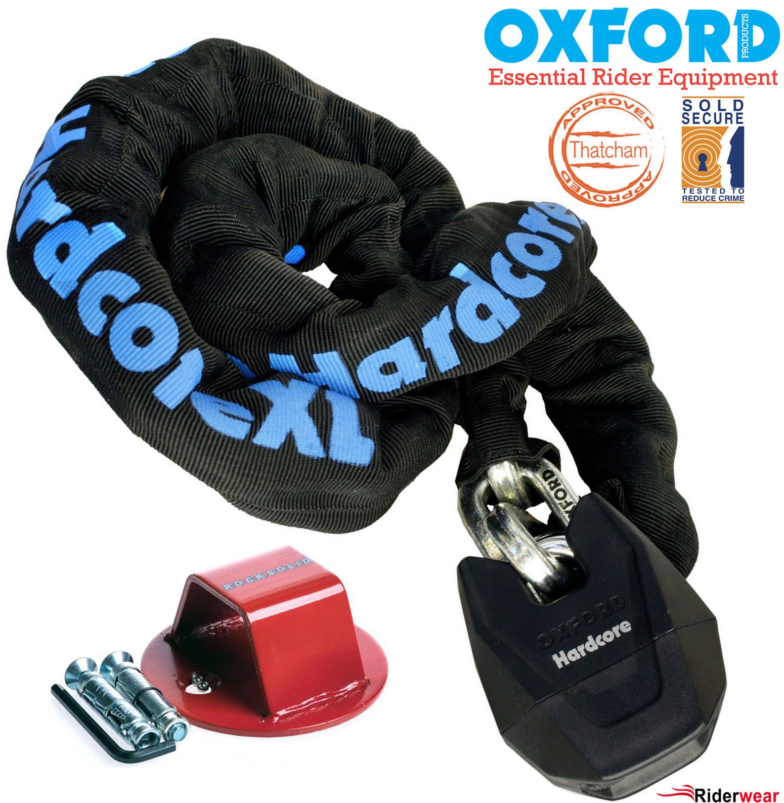 Buy Oxford Hardcore XL Thatcham Approved Chain & Lock 1.5m + RS Ground ...