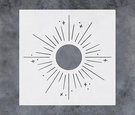 Amazon.com : GSS Designs Boho Sun Stencil 8x8Inch Reusable Celestial ...