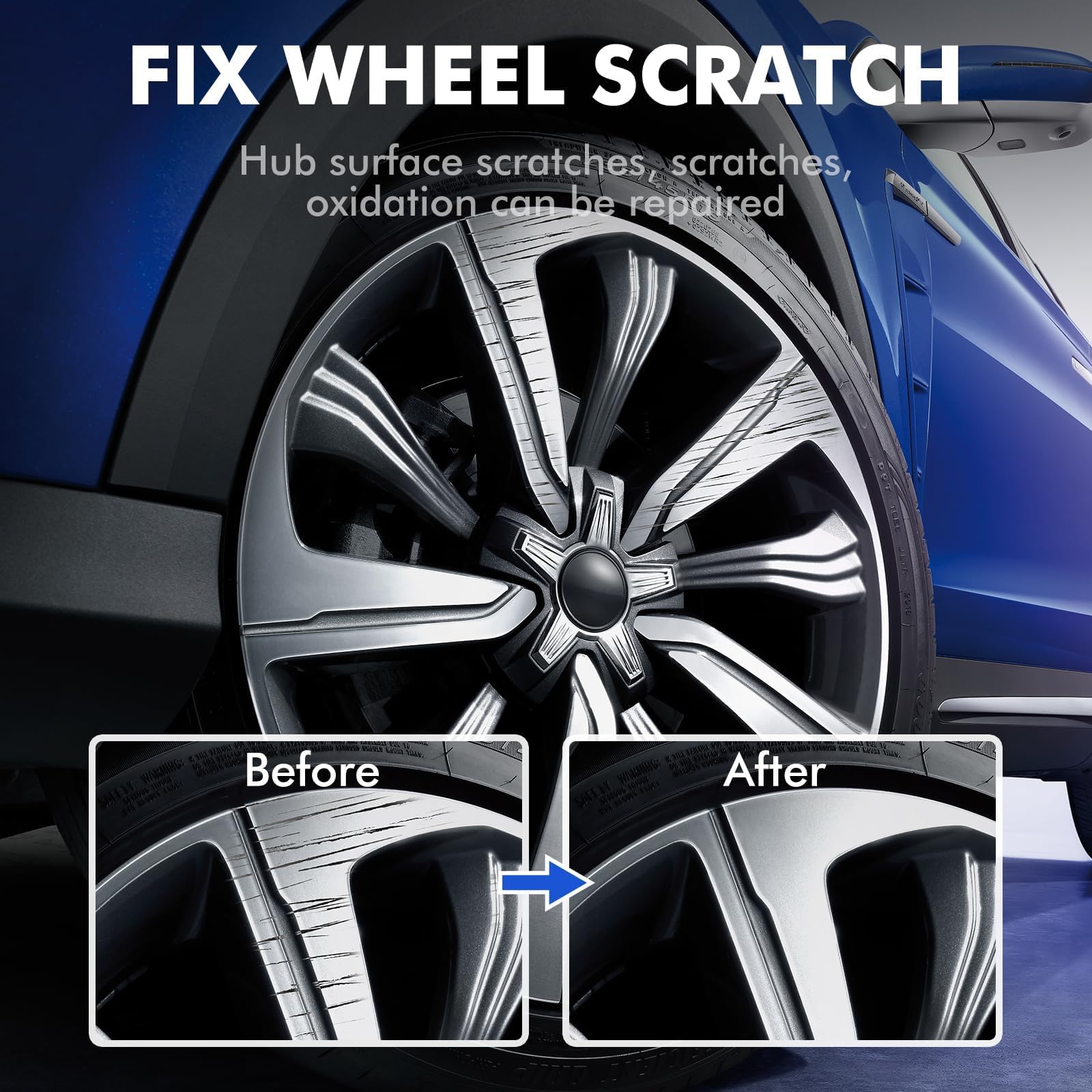 Snapklik.com : Titanium Gray Rim Touch Up Paint, Rim Repair Kit Curb ...