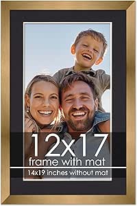 Amazon.com - 12x17 Frame with Mat - Bronze 14x19 Frame Wood Made to ...
