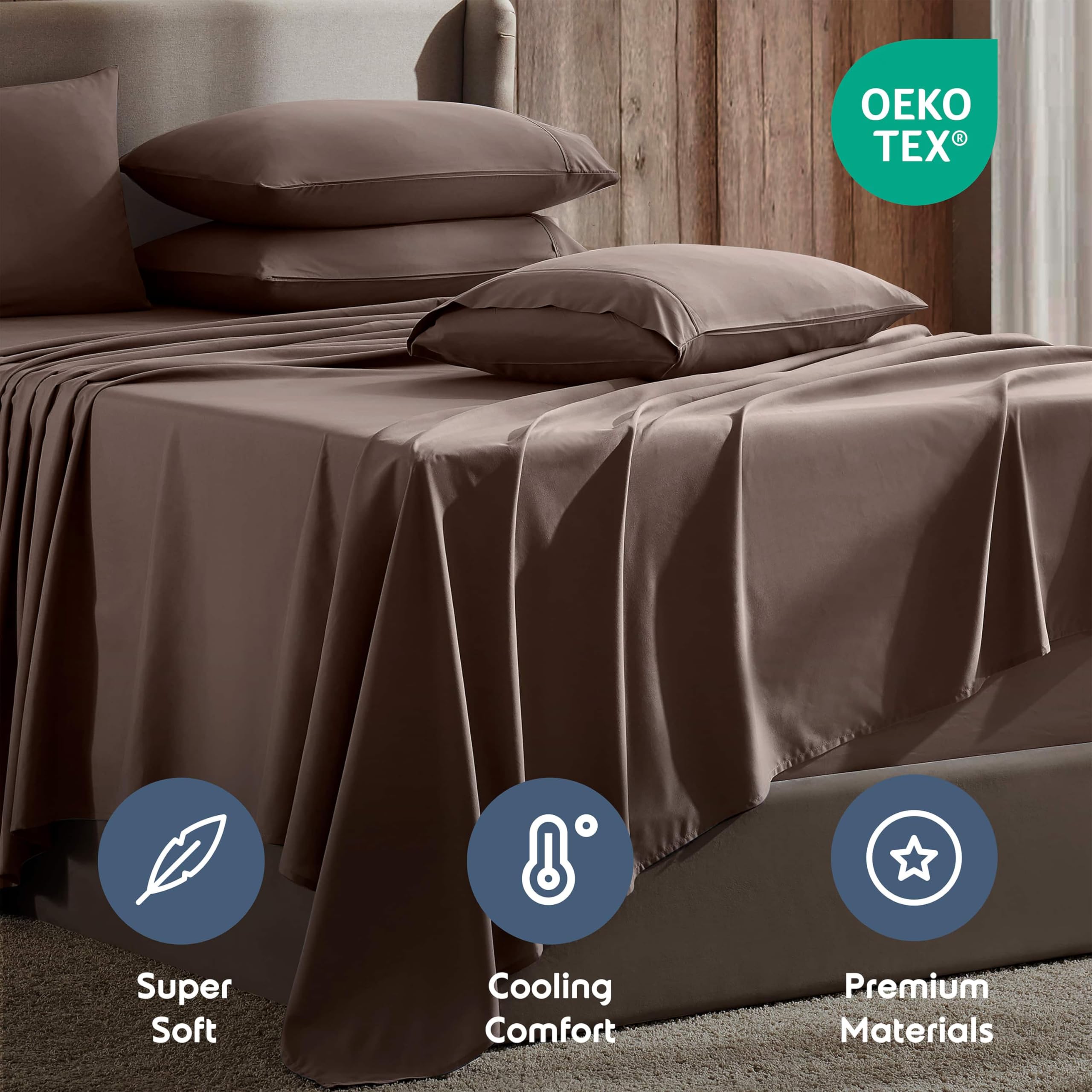 Snapklik.com : Nestl Extra Deep King Sheet Set - 6 Piece Breathable ...
