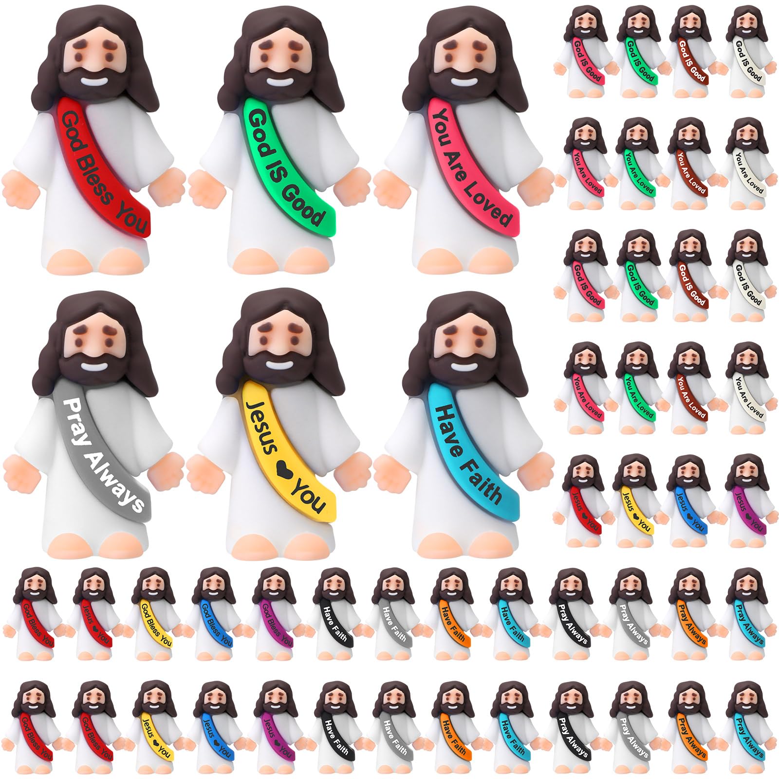 Amazon.com: Bememo 50 Pcs Little Jesus Figures Original Design Mini ...