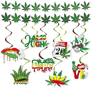 Amazon.com: InIsaJace 420 Party Decorations for Weed Party - 10PCS Pot ...