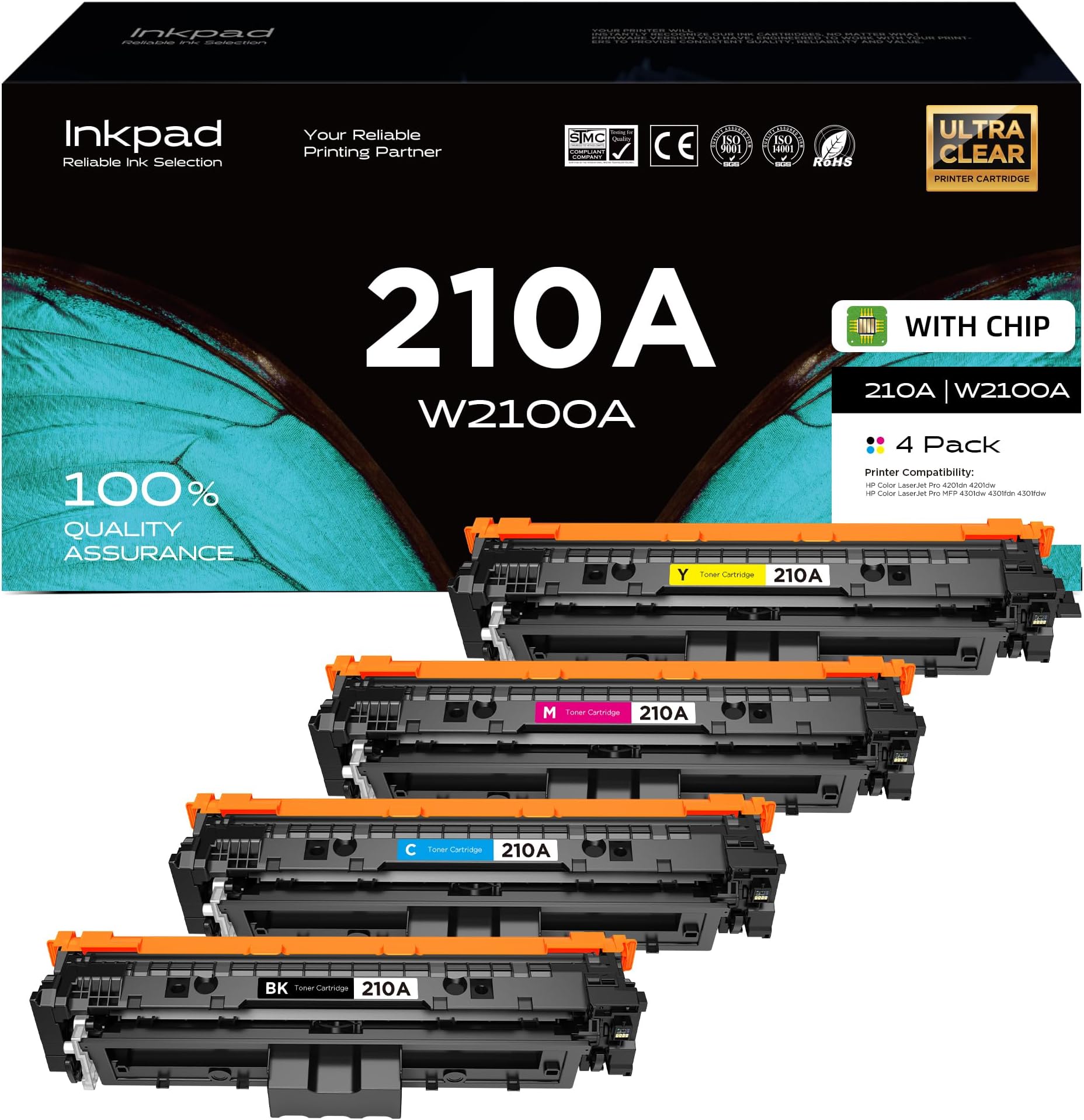 Amazon.com: 210A 210X Toner Cartridges 4 Pack Compatible for HP 210A ...
