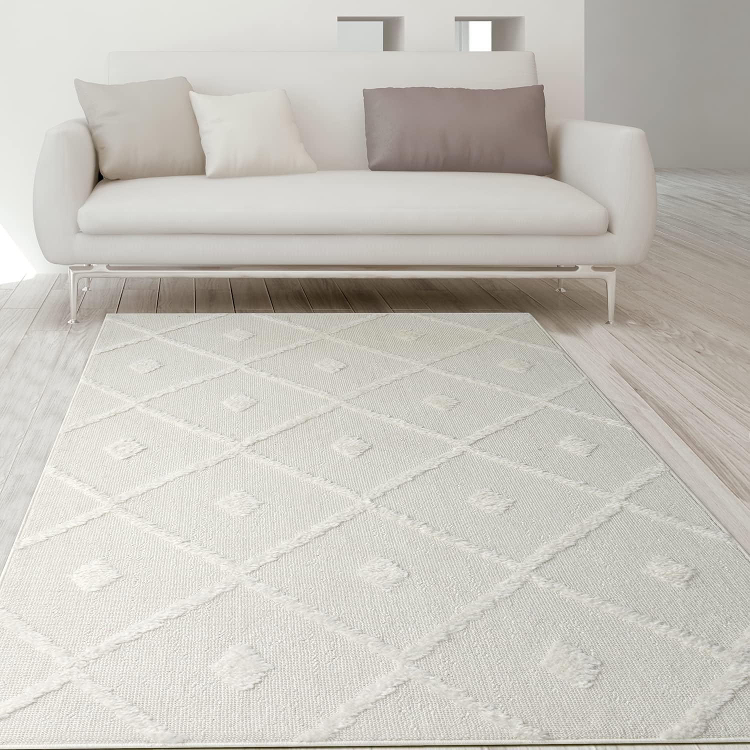 Amazon.com: Generic Pella Off White Rug/Ivory/Cream Rug for Living Room ...