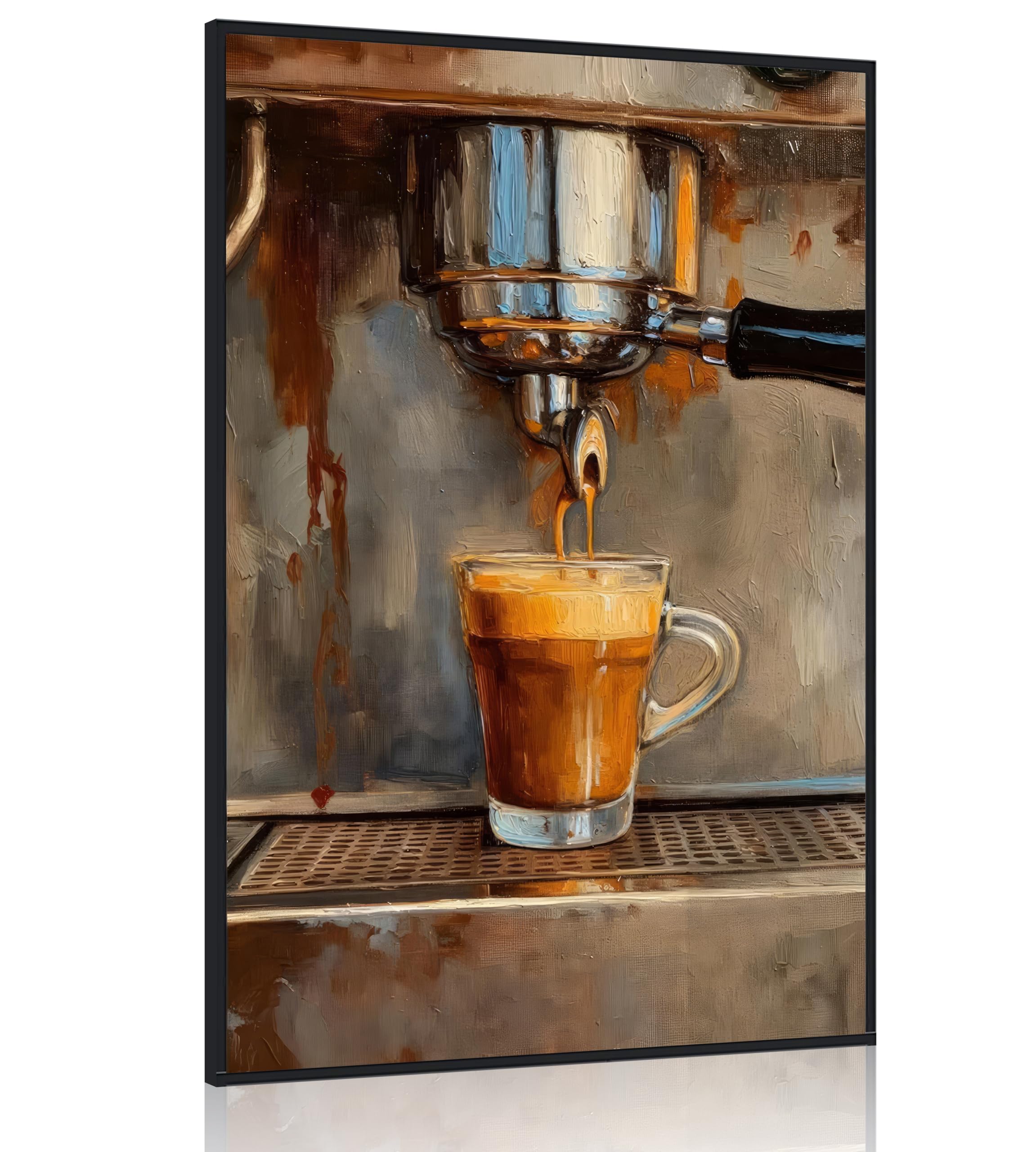 Amazon.com: Coffee Machine Canvas wall art Italian Espresso Painting ...