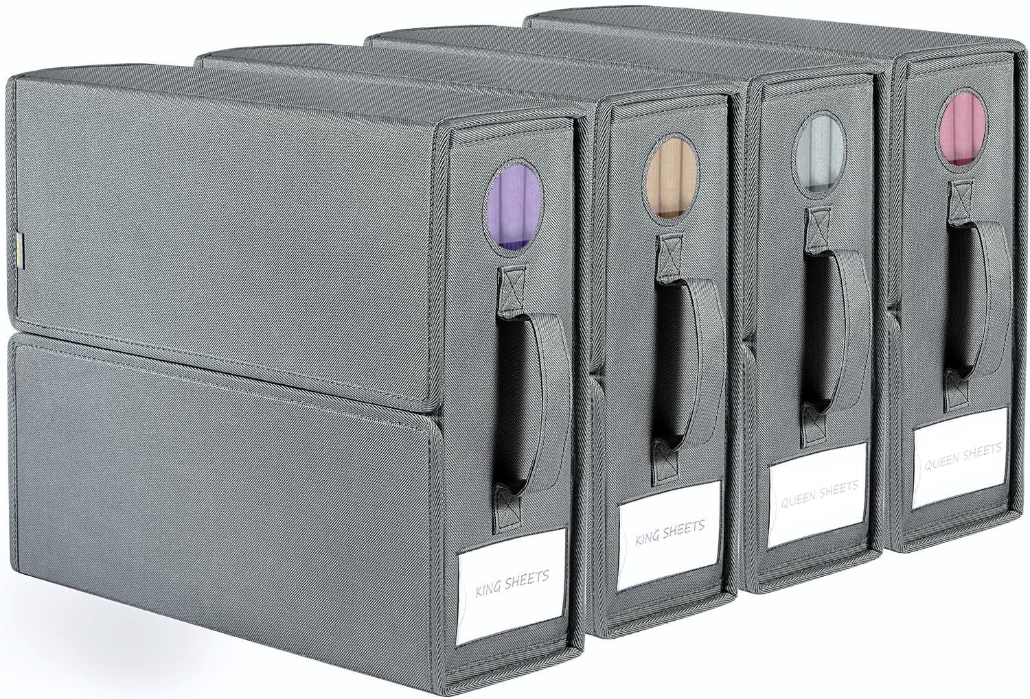 Amazon.com: Voova Bed Sheet Organizers and Storage 4 Pack,Foldable ...