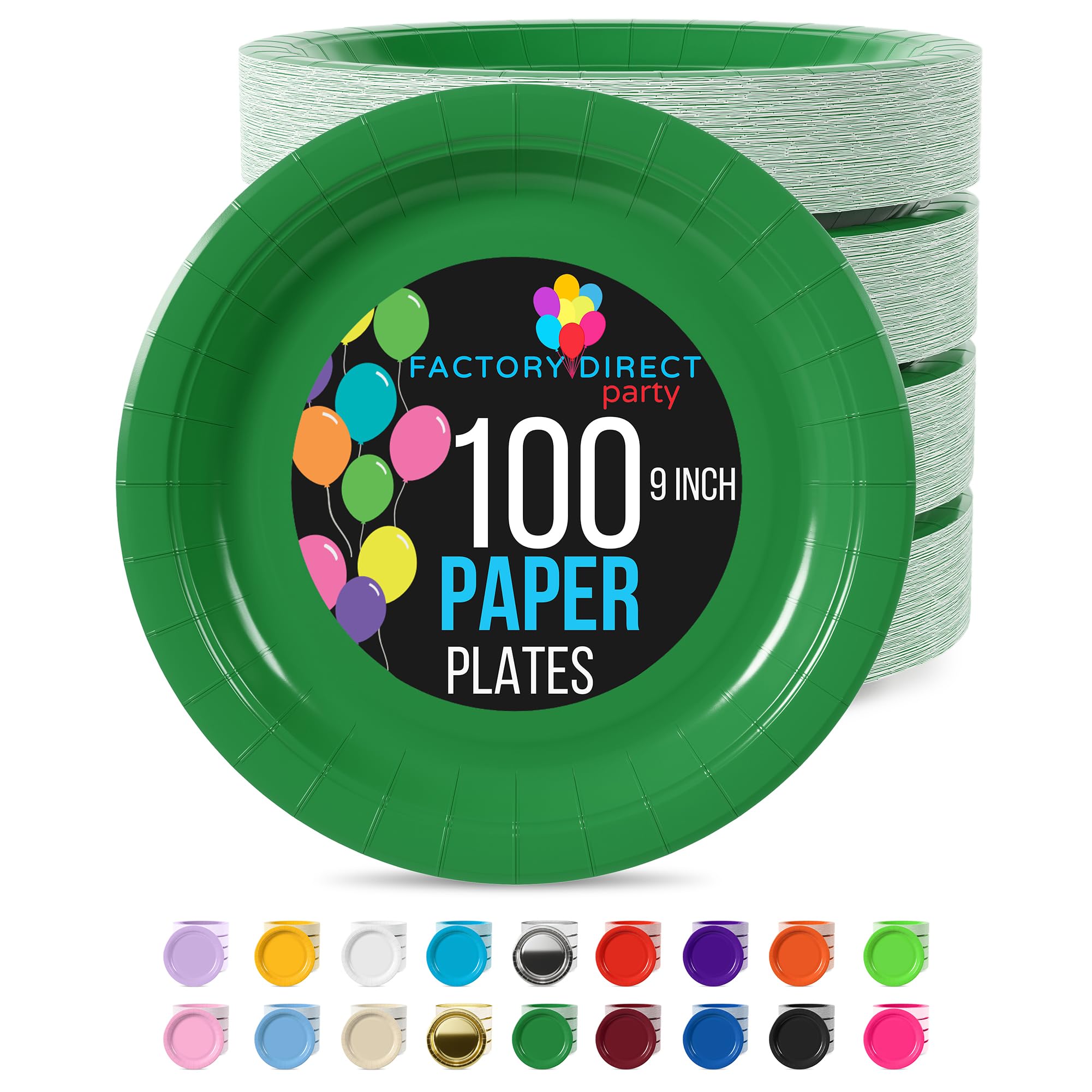 Amazon.com: Exquisite Emerald Green Paper Plates 9 Inch 100 Count ...