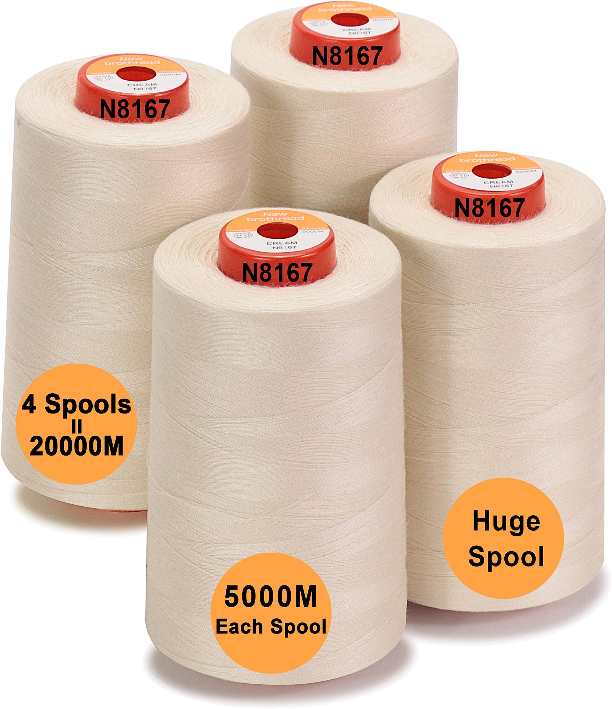 Amazon.com: IZO Home Goods 4-Pack of 6000 Yards (Each) White Serger ...