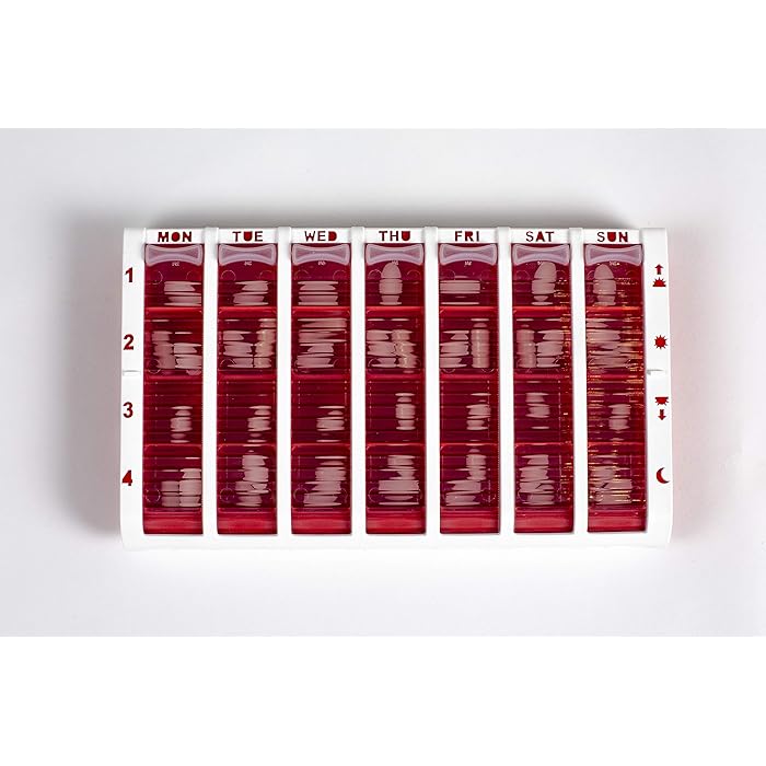 Buy Pivotell Weekly Red Pill Box Organiser - 7 Day (28 compartments / 4 ...