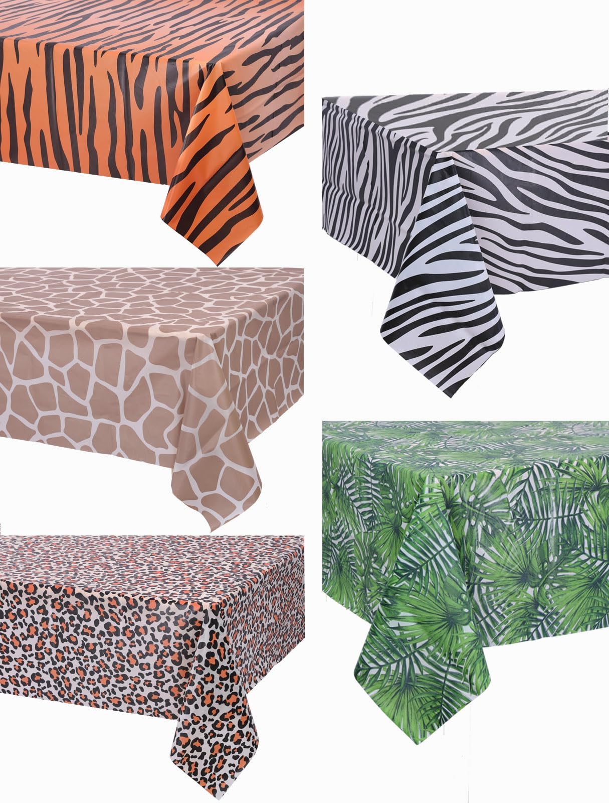 Amazon.com: Hegbolke 8Pcs Animal Safari Theme Zoo Print Table Cover ...