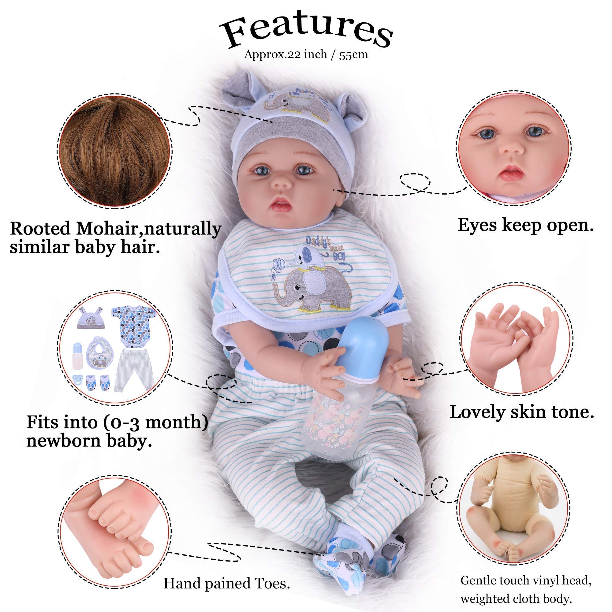 Kaydora Reborn Baby Doll boy:...B08BRPXYT6 | Encarguelo.com