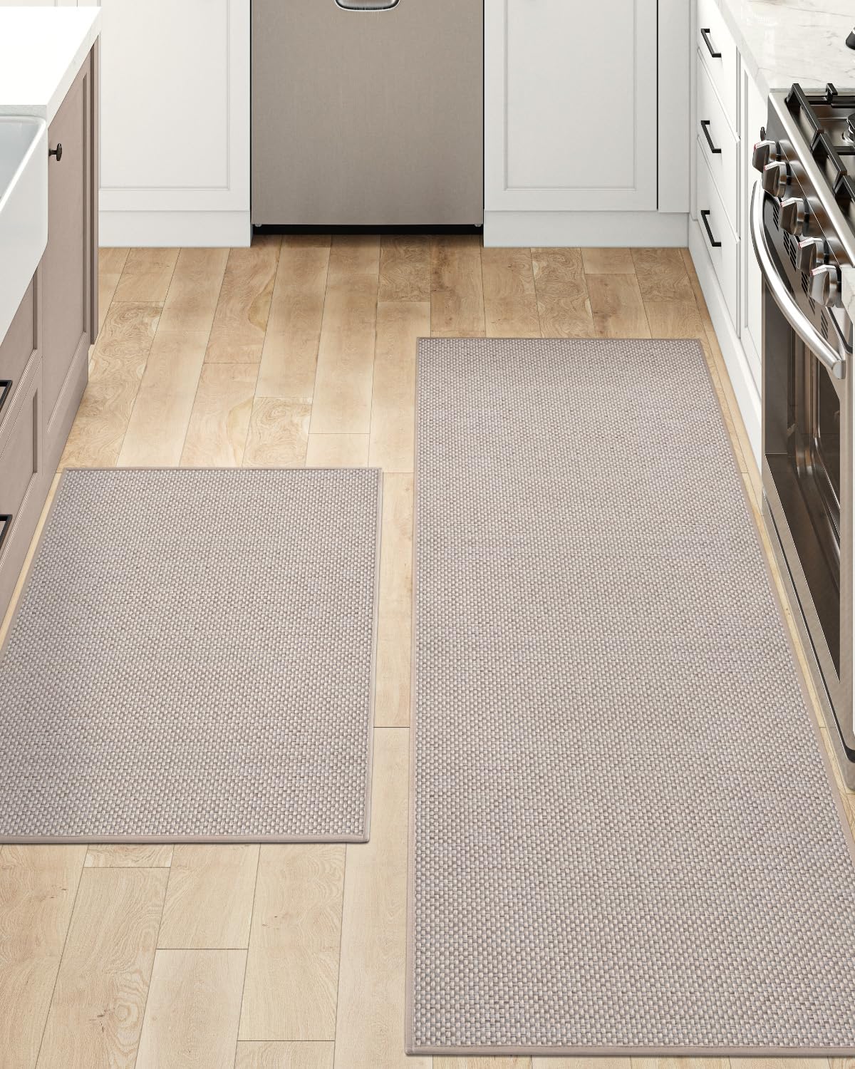 DEXI Kitchen Mats for Floor, Absorbent Thin Kitchen Rugs Sets 2 Piece ...