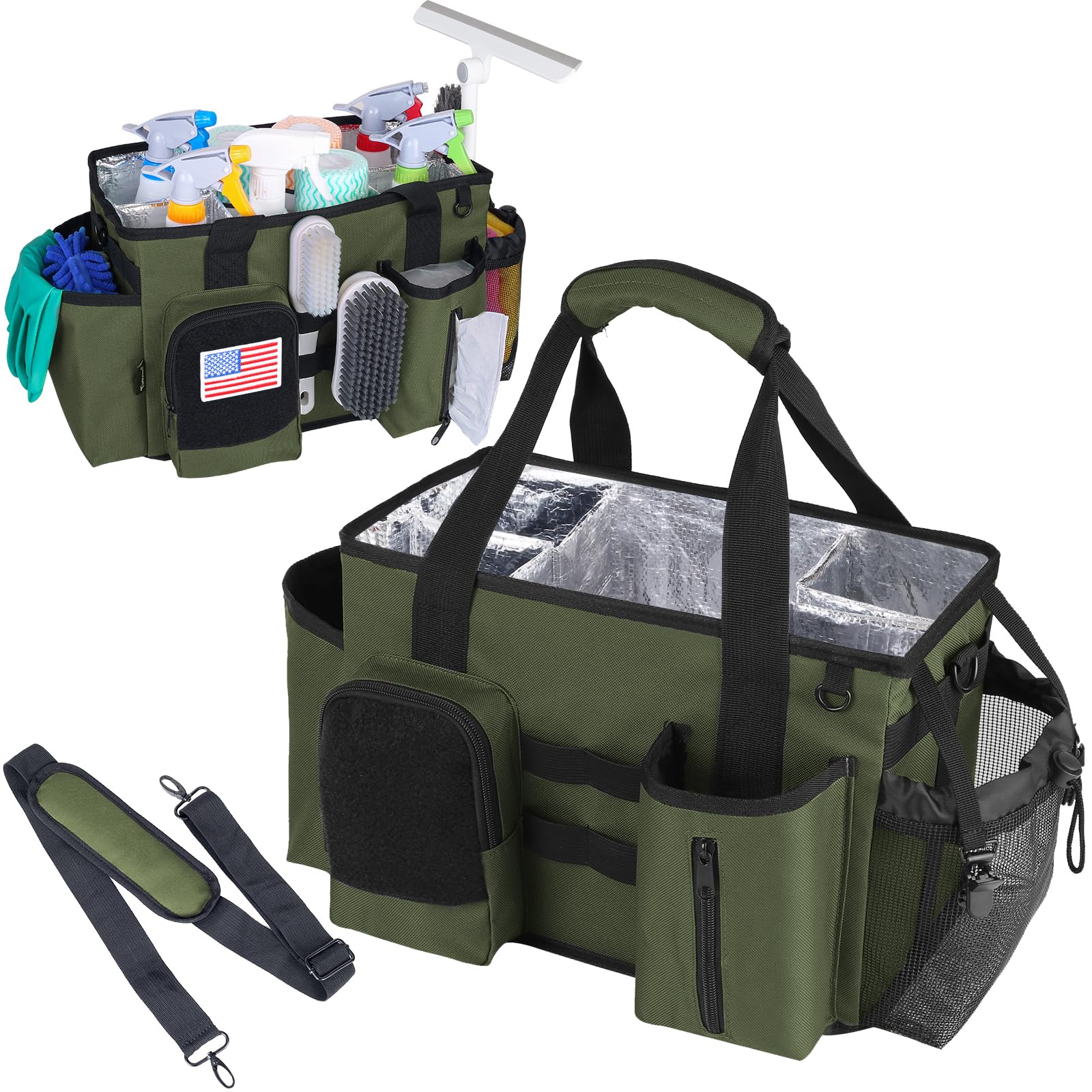 Amazon.com: Timoxi Wearable Cleaning Caddy Bag, Cleaning Organizer with ...