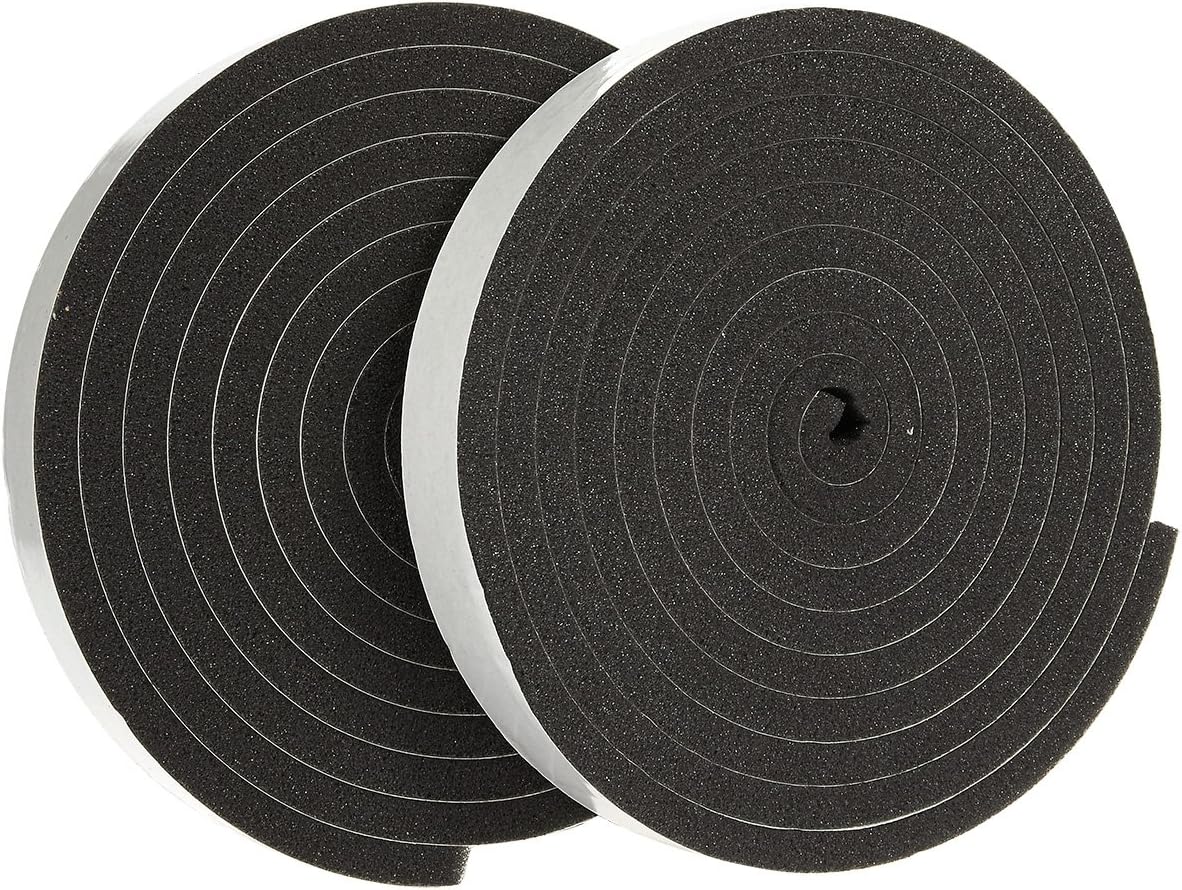 Juvale 2 Pack Weather Strip Foam Tape - Multi-Surface Black Adhesive ...