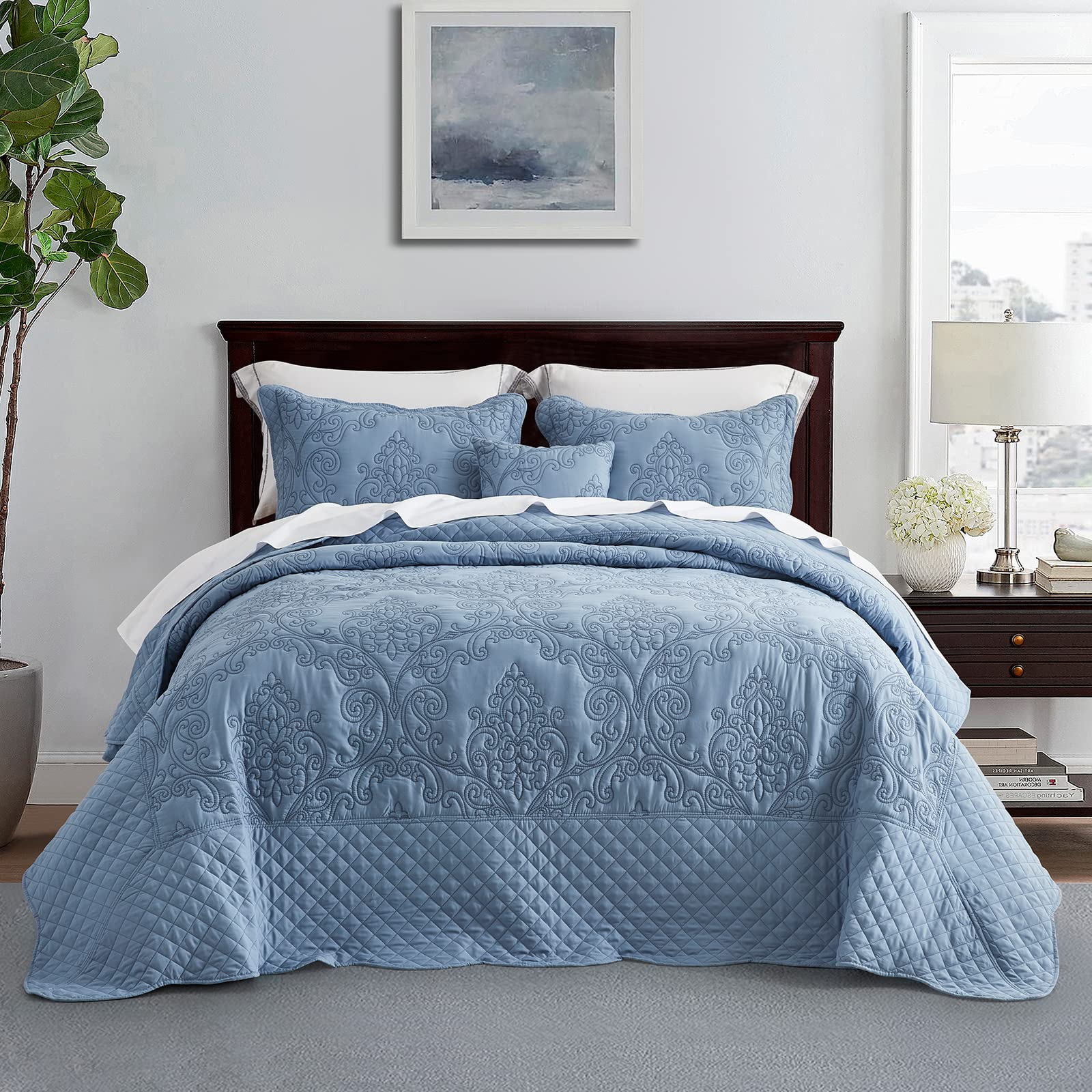 Amazon.com: CHIXIN Oversized King Bedspread 128x120 Extra Wide ...
