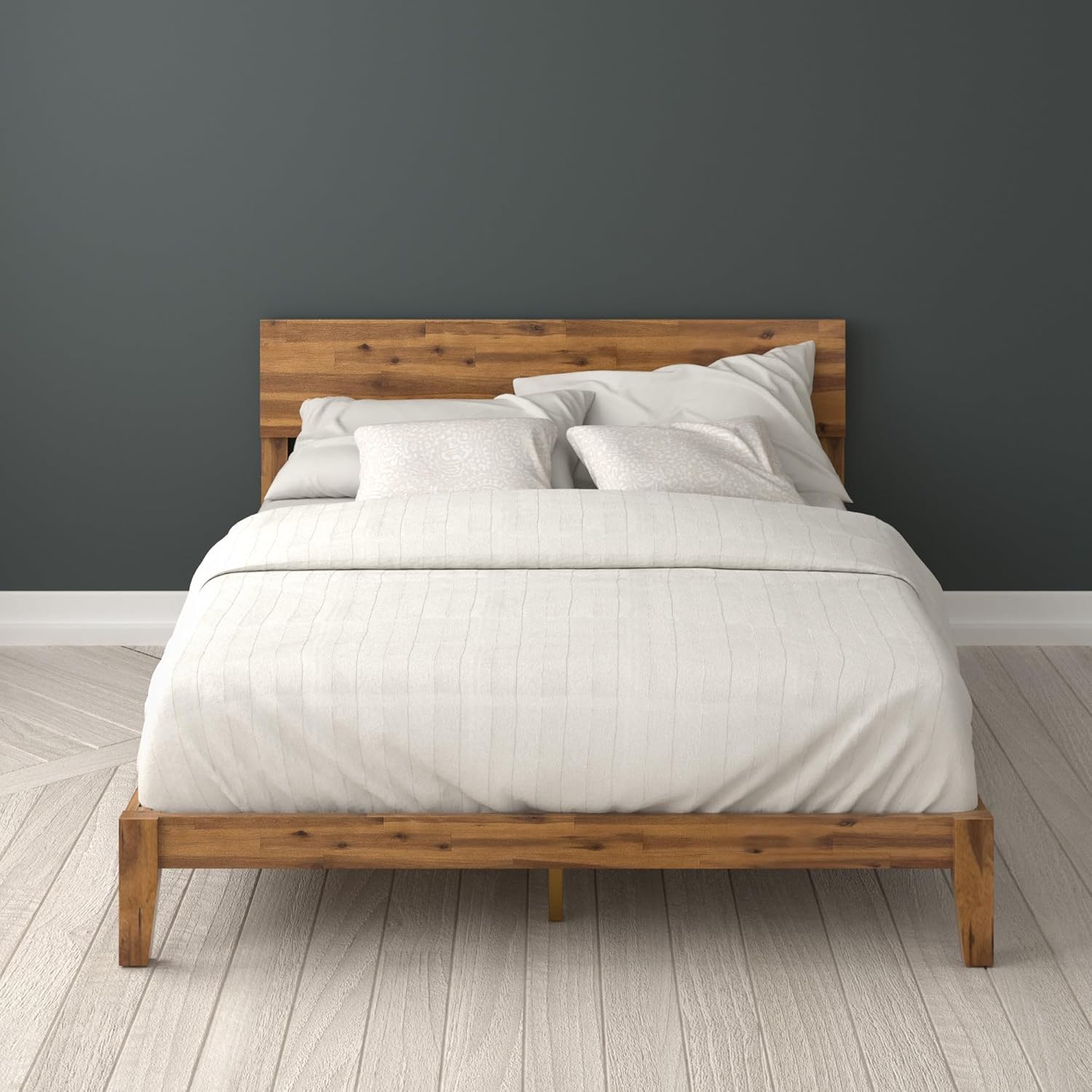 Amazon.com: ZINUS Julia Wood Platform Bed Frame, Solid Wood Foundation ...