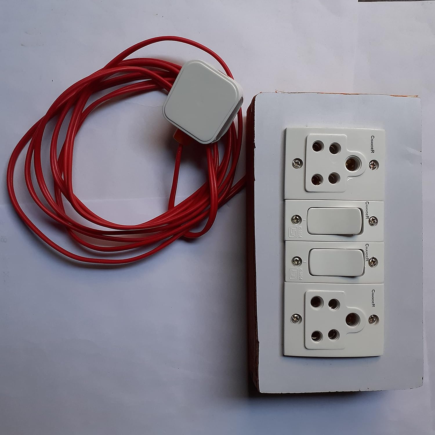 Buy Wooden Extension Board 2 Switch 6Amp (1 Way) & 2 Socket 6Amp ...