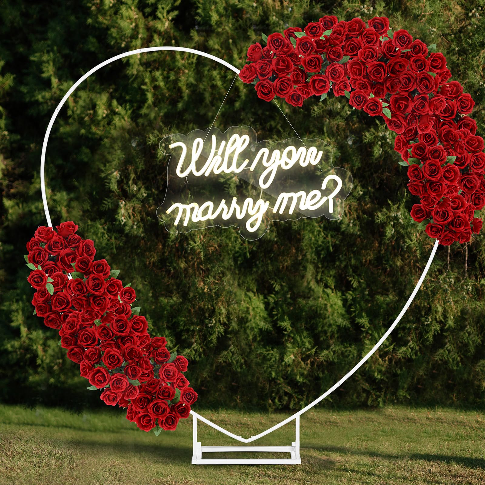 Amazon.com: VIHOSE 6.6 FT Large Metal Heart Arch Stand and Will You ...