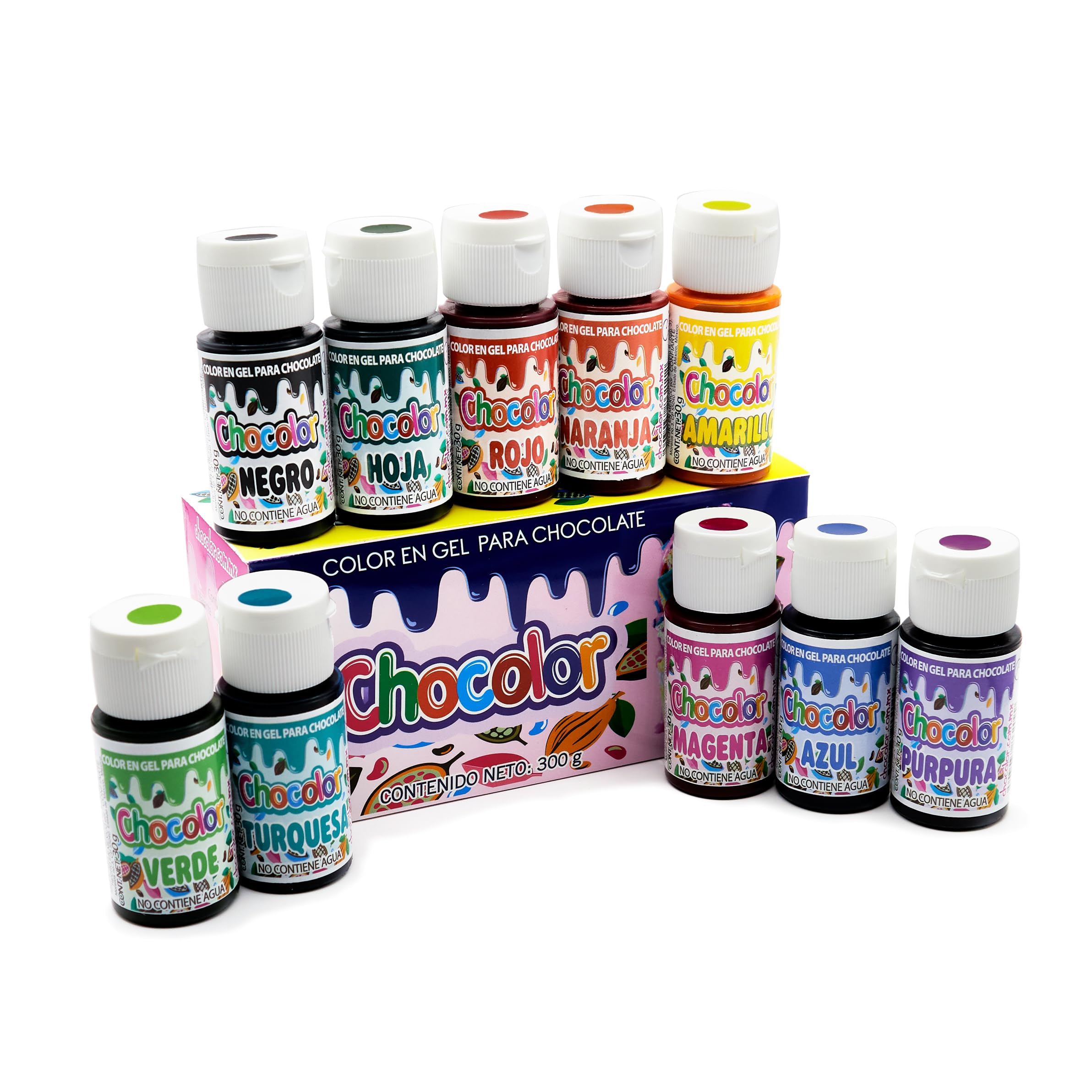 Kit de 10 - Colorante para Chocolate - En gel, liposoluble - Repostería ...