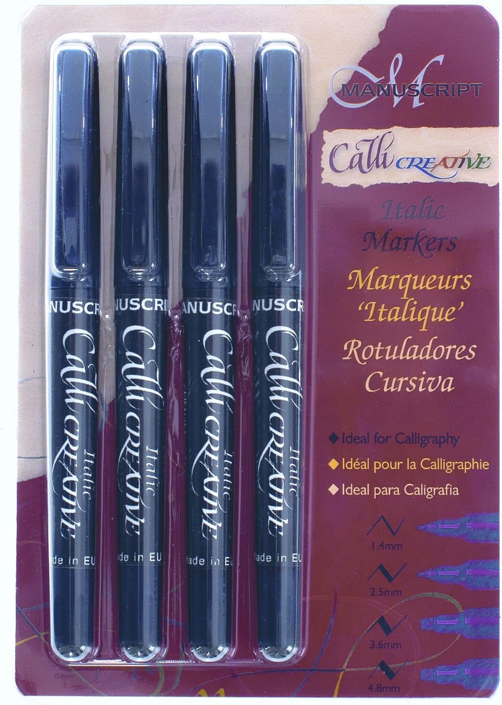 Manuscript Calli Creative Calligraphy Marker Pens Black Set of 4 ...