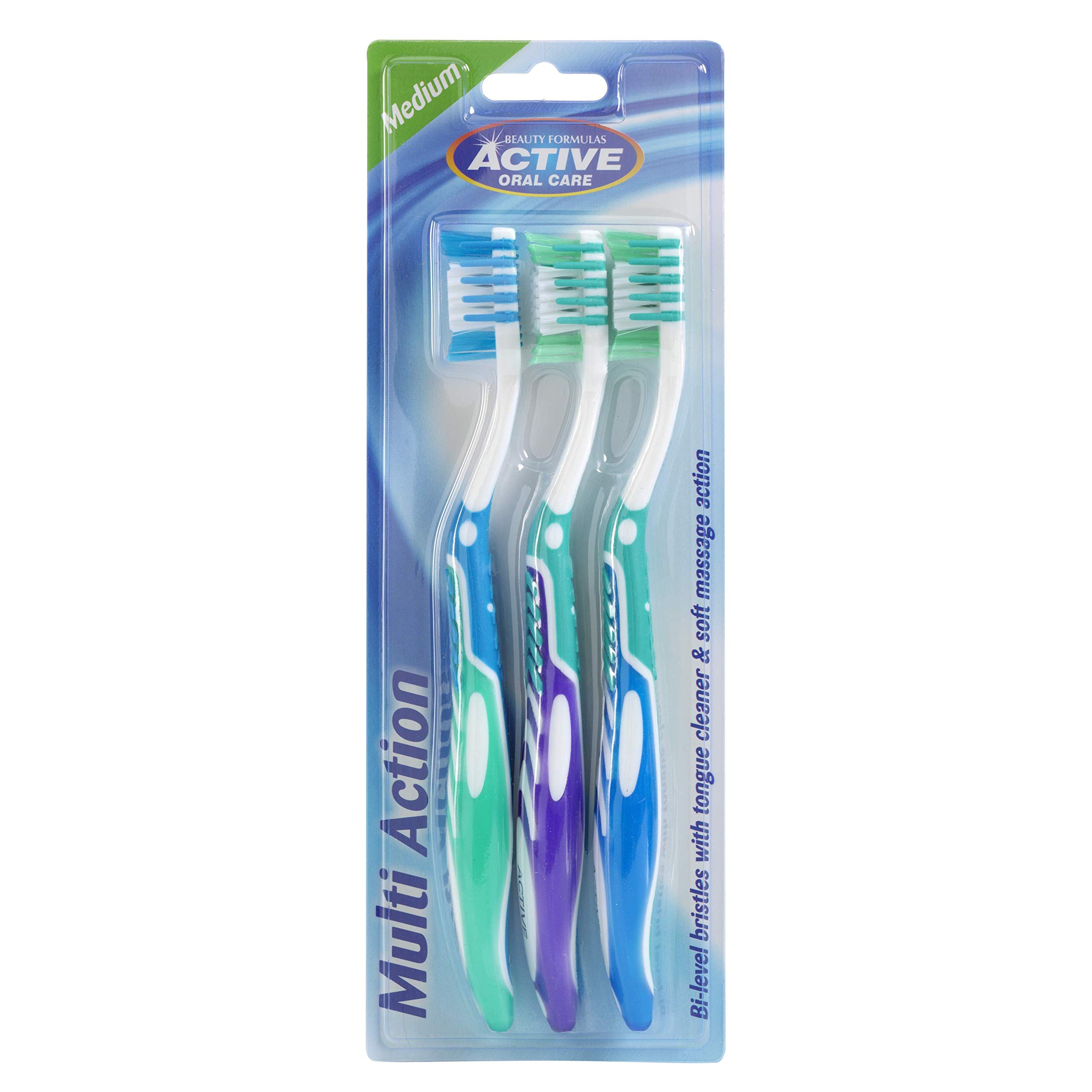 Beauty Formulas Active Oral Care Multi-Action Toothbrush 3-Pieces ...