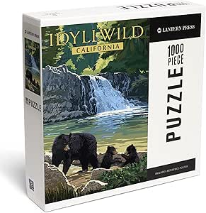 Amazon.com: Idyllwild, California, Bear Family and Waterfall (1000 Piece Puzzle, Challenging ...