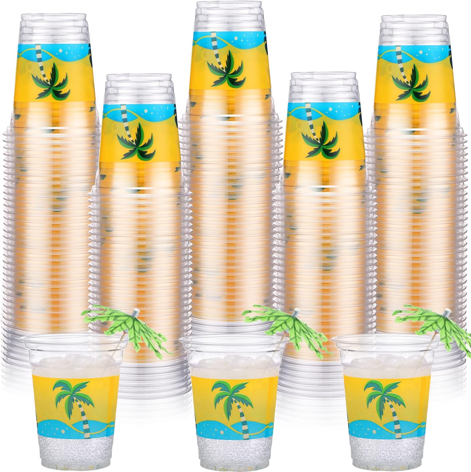 Amazon.com | Rtteri 40 Pcs Hurricane Glasses 15 oz Plastic Luau ...