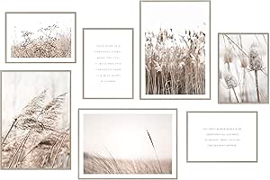 Amazon.de: Hyggelig Home Premium Poster Set - 7 Gräser Bilder in Landschaft mit Blumen ...