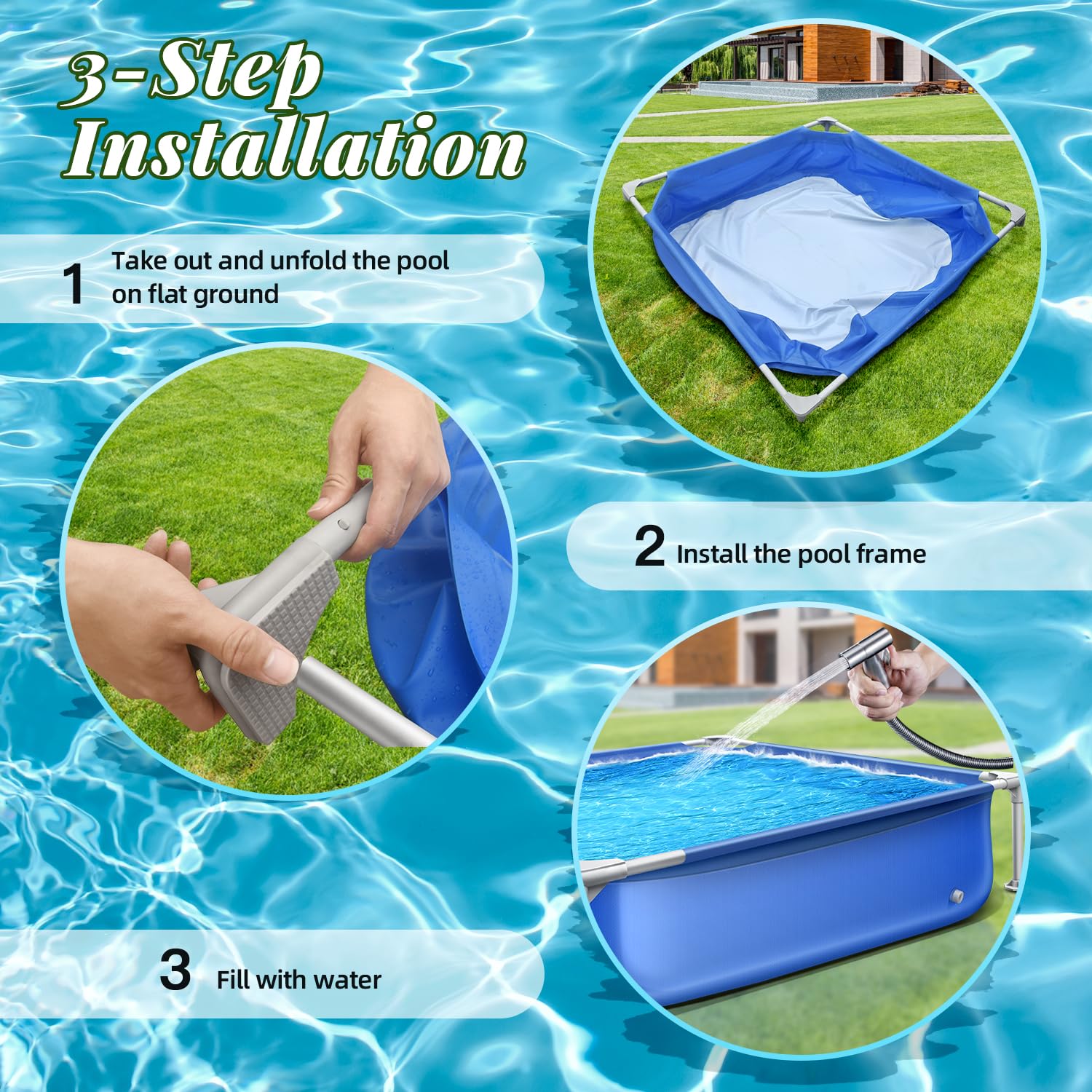 Snapklik.com : Framed Swimming Pool 4 X 4 X 12" Kiddie Pool Above ...