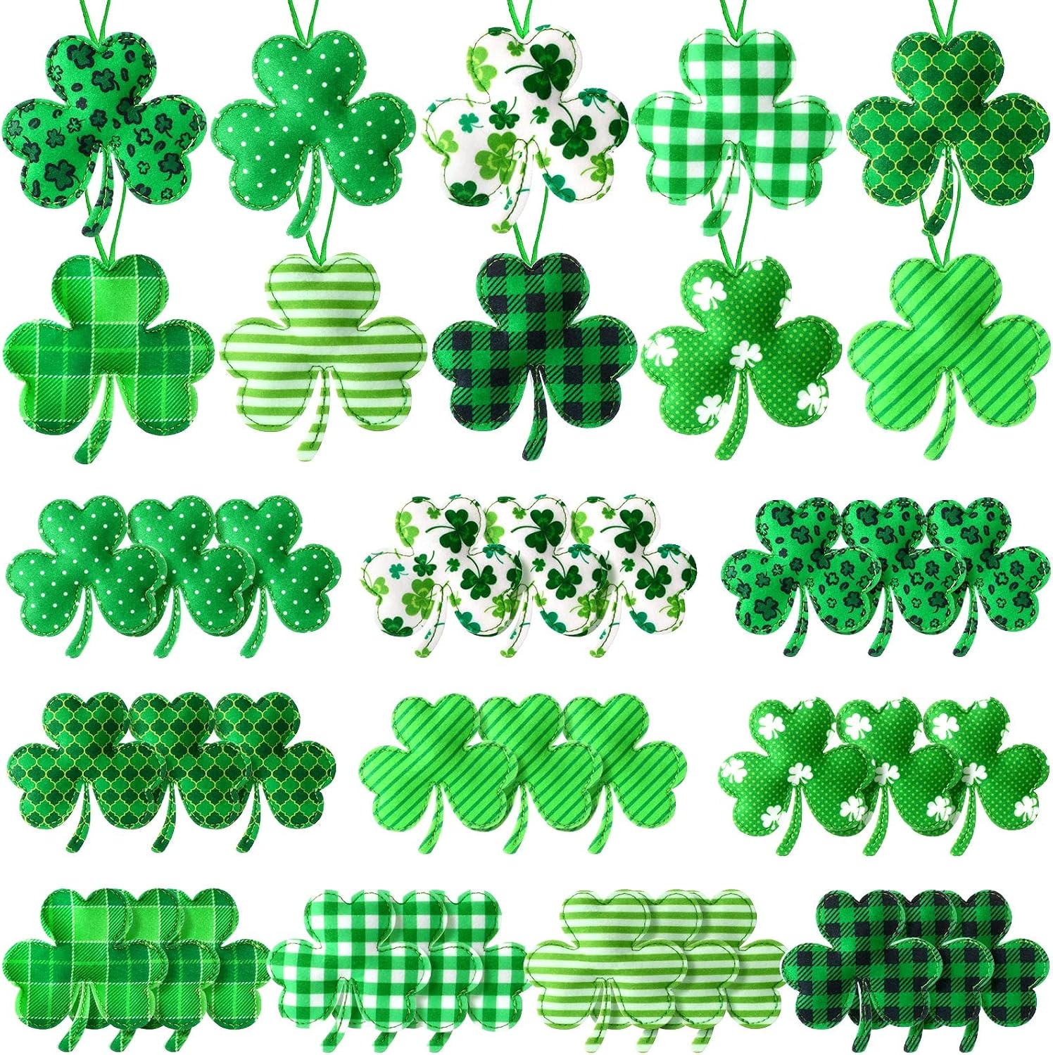 Amazon.com: 30 Pcs St Patrick's Day Decorations Shamrocks Felt Ornament ...