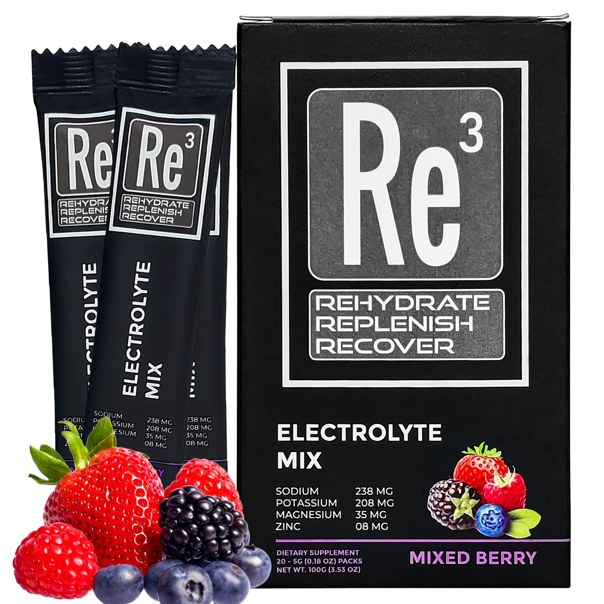 Amazon.com: Re3 - Rehydrate - Replenish - Recover Electrolyte Powder ...