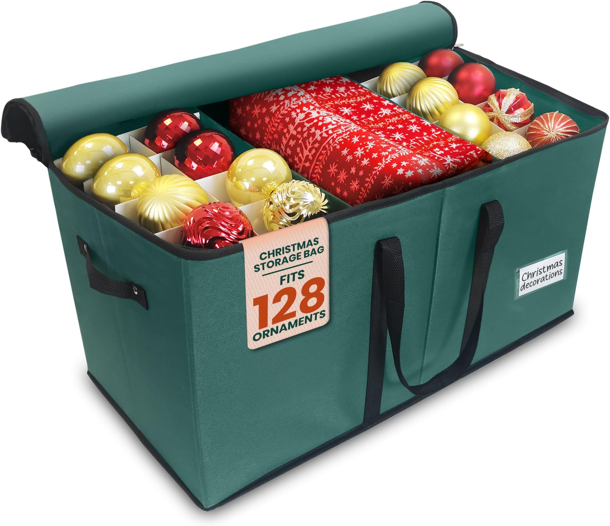 Pelle & Sol Christmas Bauble Storage Box - Ornament Storage with ...