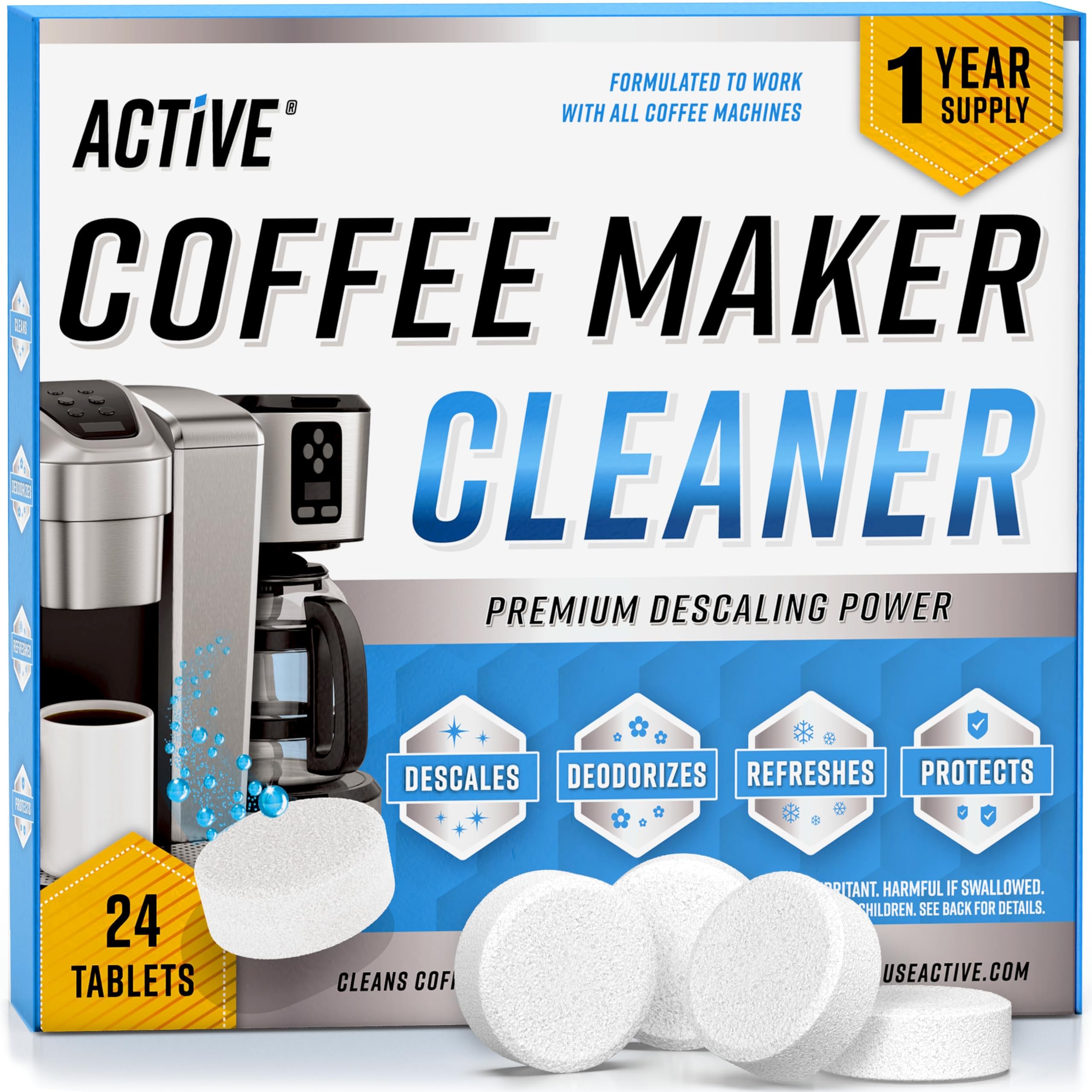 Amazon.com: Coffee Machine Cleaner Descaler Tablets - 24 Count ...