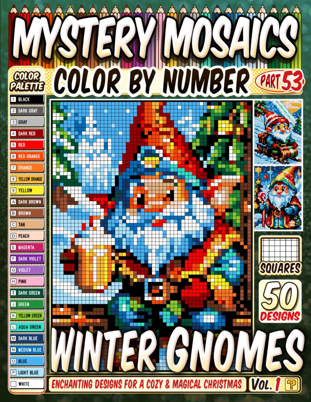 Amazon.com: Winter Gnomes Mystery Mosaic Color by Number: 50 Enchanting ...