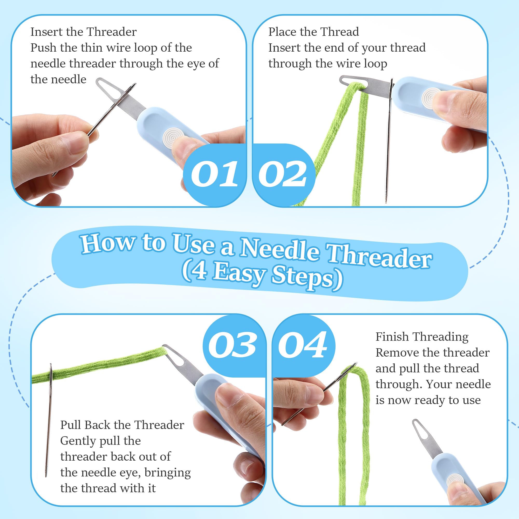 Snapklik.com : 2 Pack Needle Threaders For Hand Sewing, Automatic ...