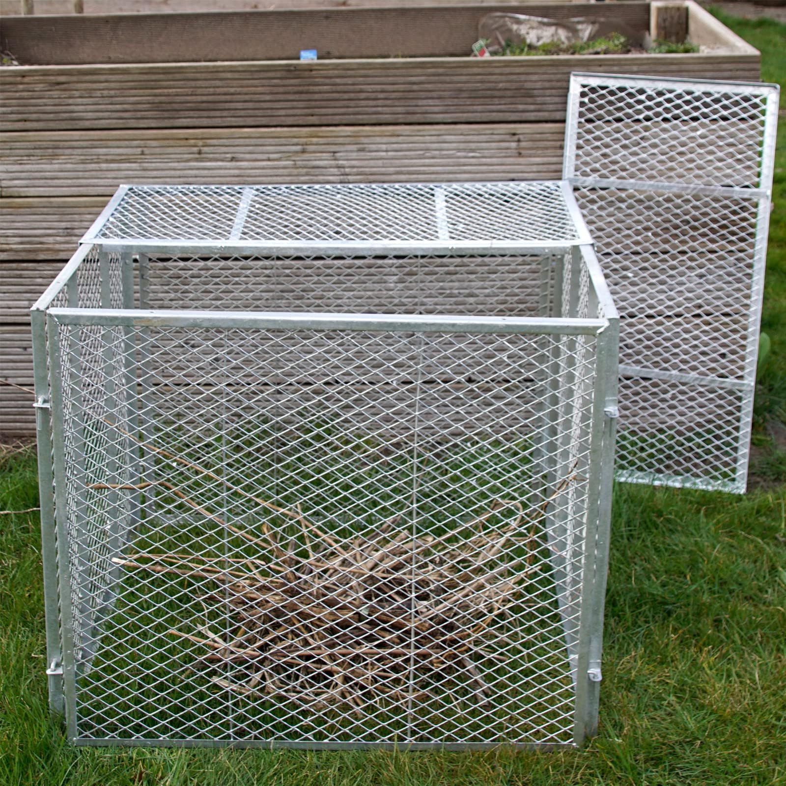 Komposter Metallkomposter 100x100x80 cm mit 2 TLG Deckel ...