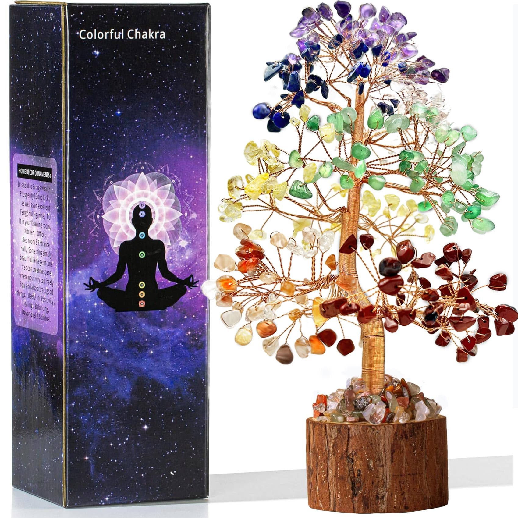 Amazon.com: Seven Chakra Tree of Life, Crystal Healing 7 Chakra Tree ...