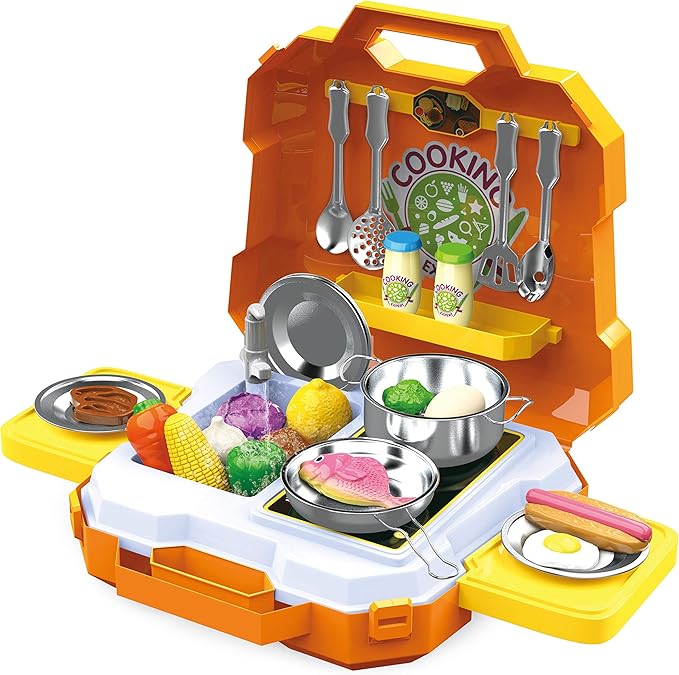 Amazon.com: JOYIN 35 Pieces Kids Play Kitchen Toy Kit with Cookware ...