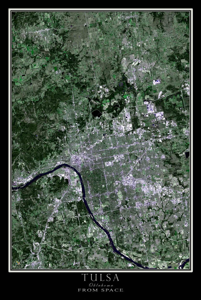 Amazon.com: Tulsa Oklahoma Satellite Poster Map : Everything Else