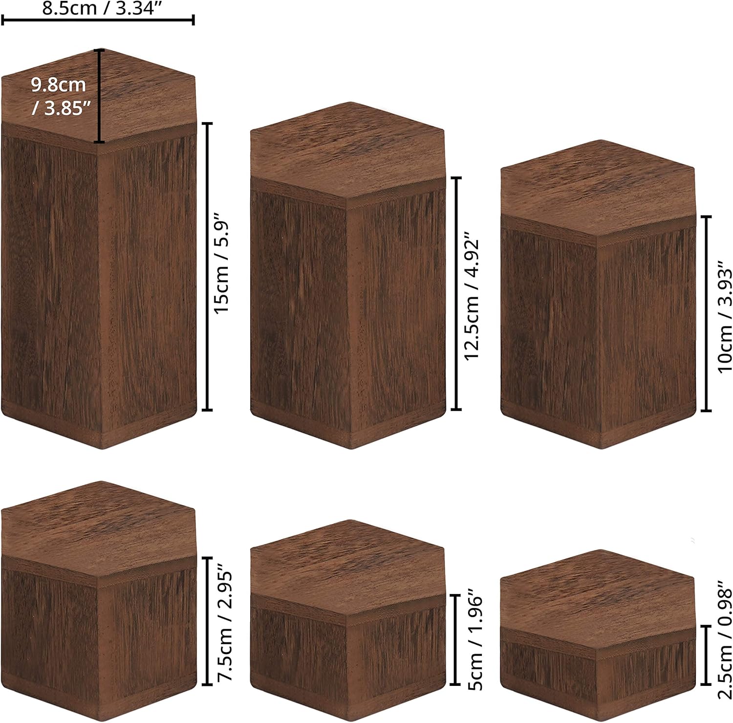 BELLE VOUS Wooden Hexagon Display Risers (6 Pack) – Wood Showcase ...