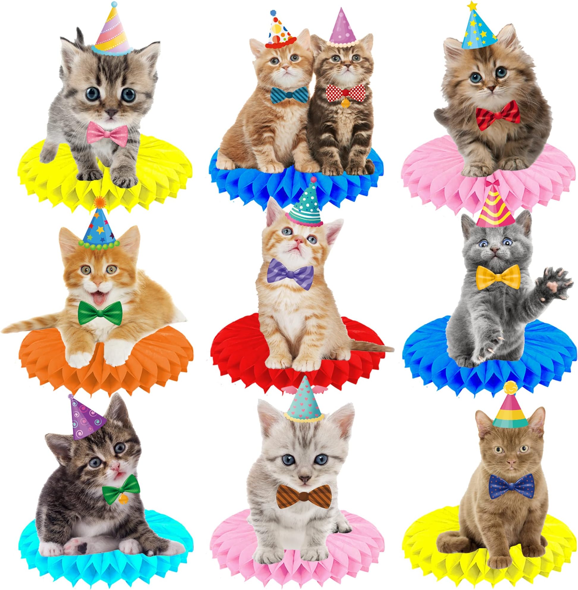 Amazon.com: 11Pcs Baby Cat Honeycomb Centerpieces Pet Cat Themed ...